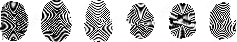 fingerprint vector set. identity biometric system. Security id ...