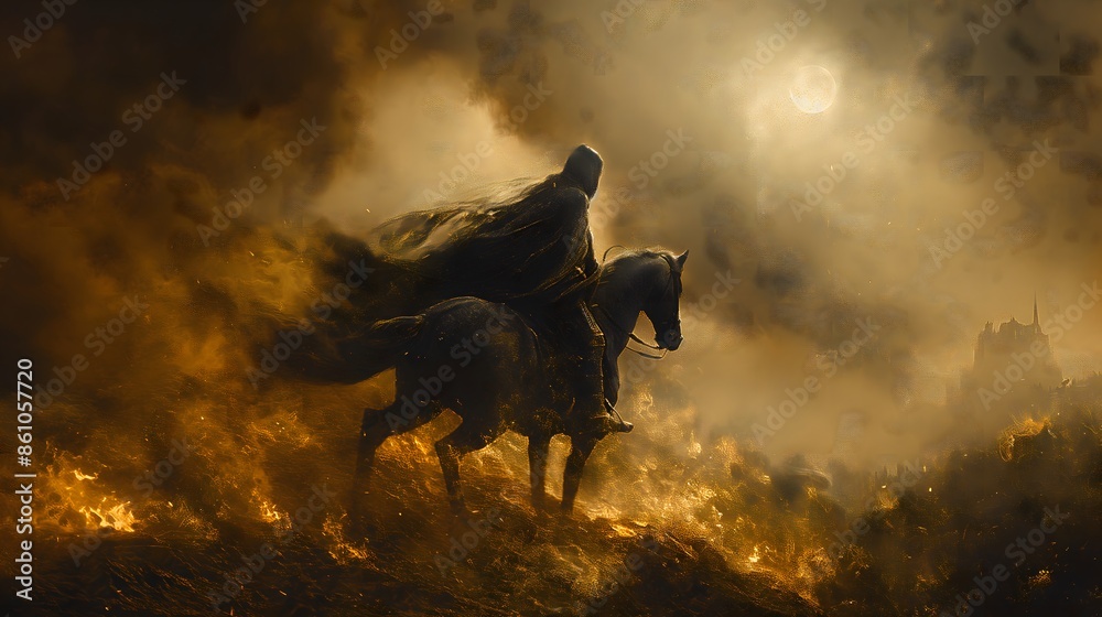 The Third of the Four Horsemen of the Apocalypse, Carrying Scales and ...