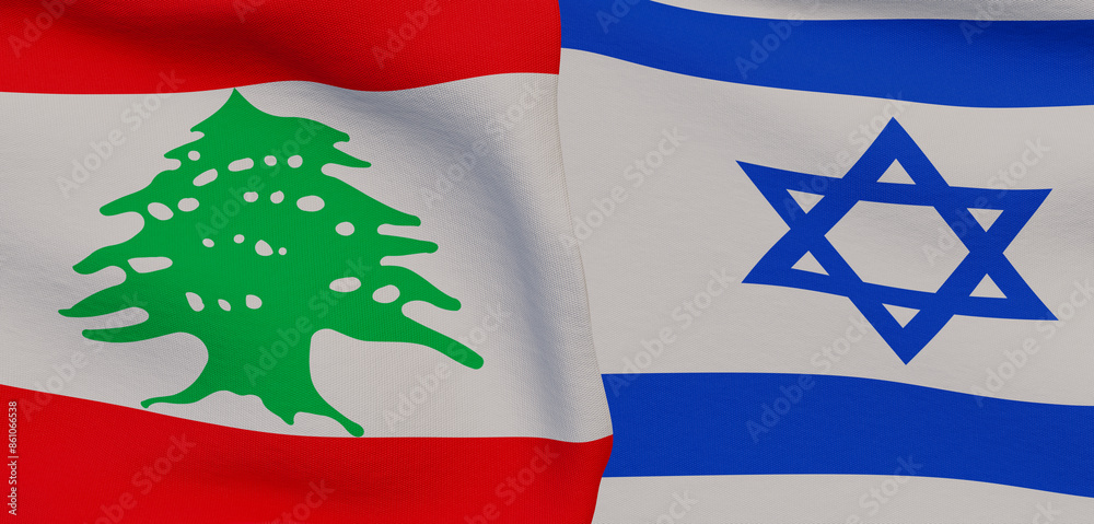 Conflict Israel and Lebanon, war between Israel vs Lebanon, fabric ...
