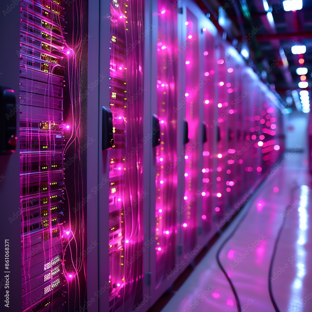 wallpaper of a fiber optic service provider cable server datacenter ...
