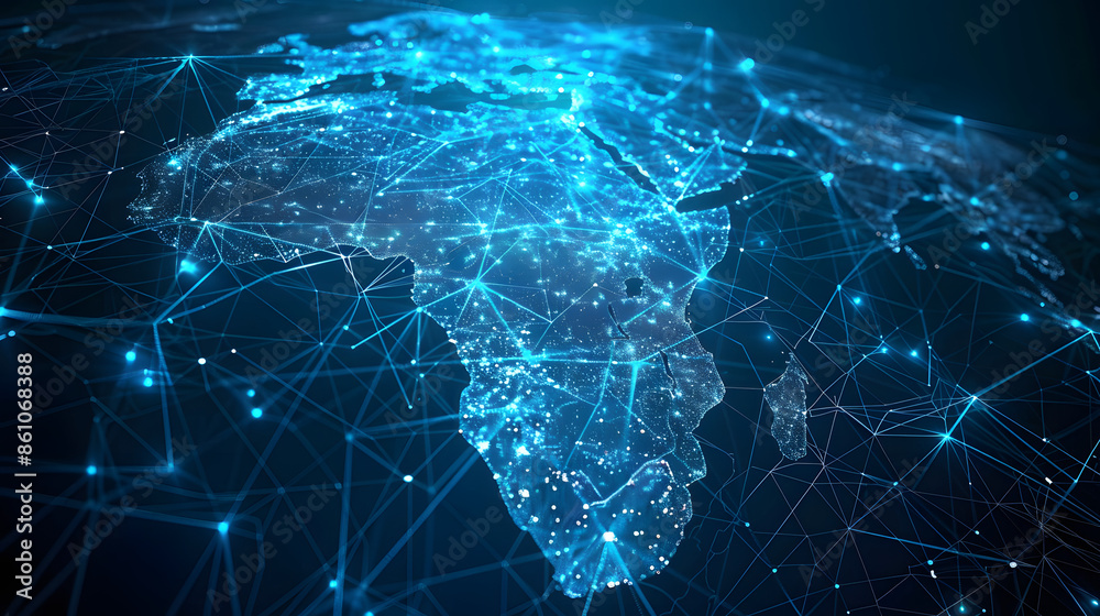 Digital map of Africa, concept of global network and connectivity, high ...