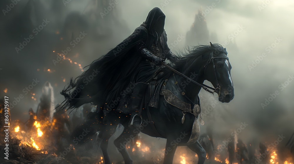 The Third of the Four Horsemen of the Apocalypse, Carrying Scales and ...