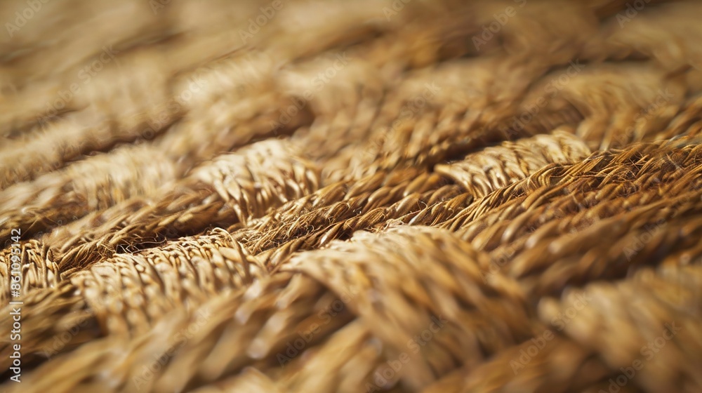 A close-up texture of woven straw, with a tight, interlocking pattern ...