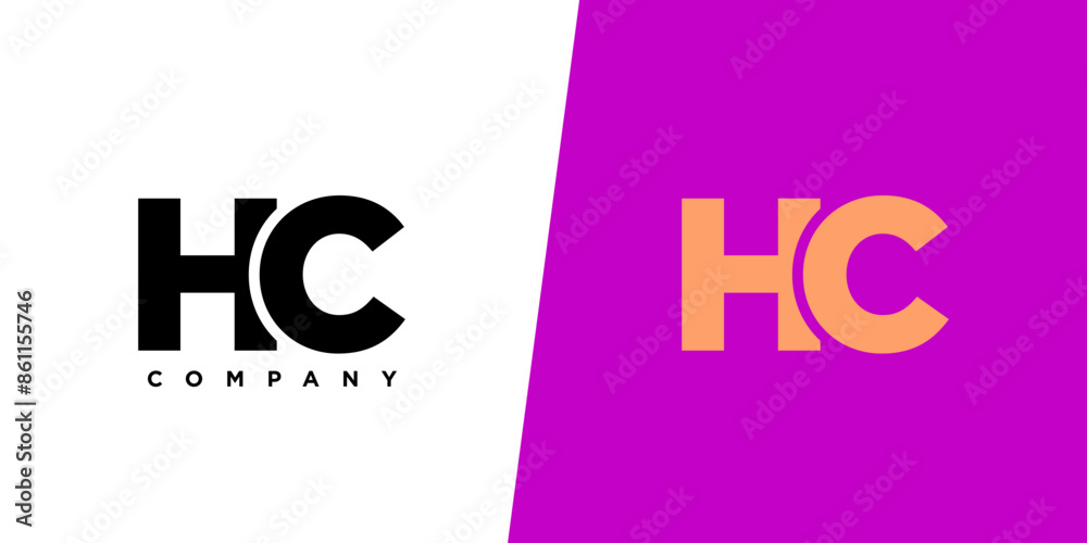 Letter H and C, HC logo design template. Minimal monogram initial based ...