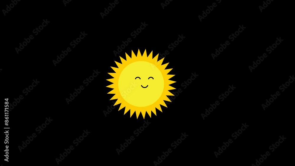 Sun gif animation video. alpha channel transparent background. 4K ...