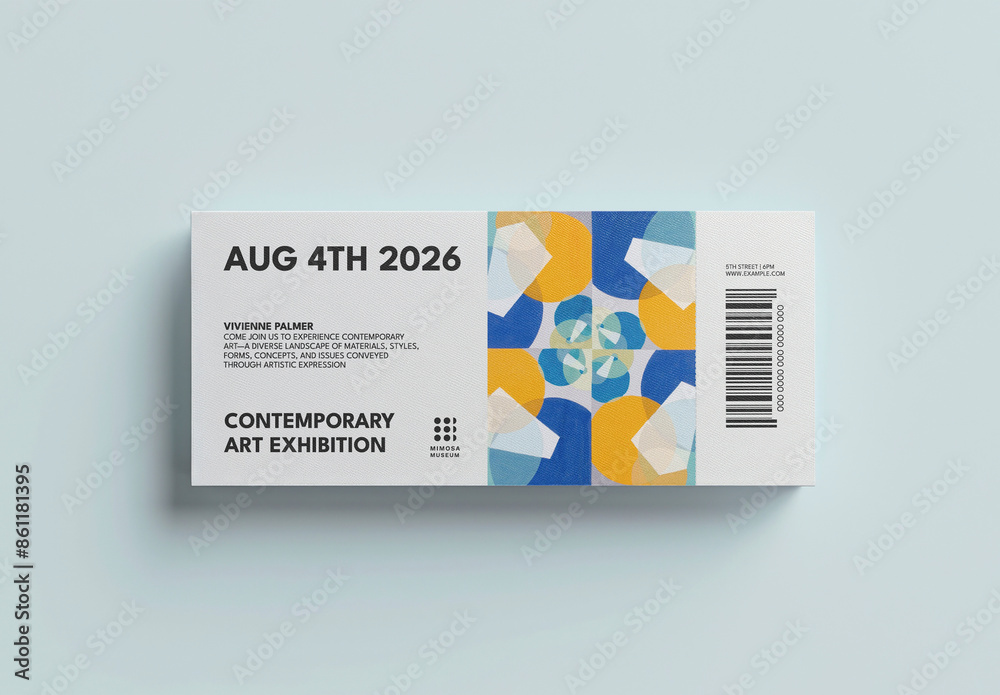Exhibition Ticket Mockup With Generative AI Stock Template | Adobe Stock