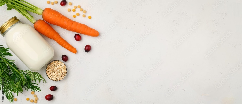 Dynamic organic baby food frame with jars and pouches of organic baby ...