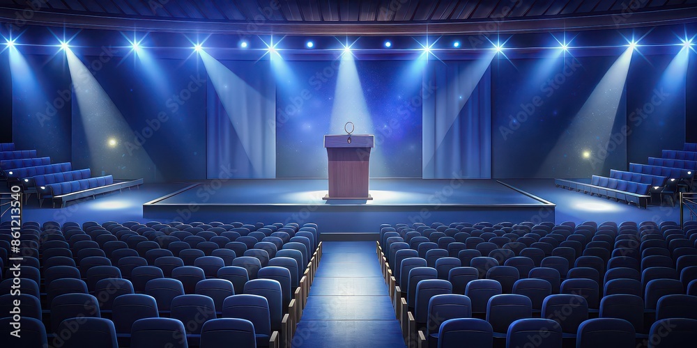 Empty auditorium with a podium for a speaker , auditorium, empty, forum ...