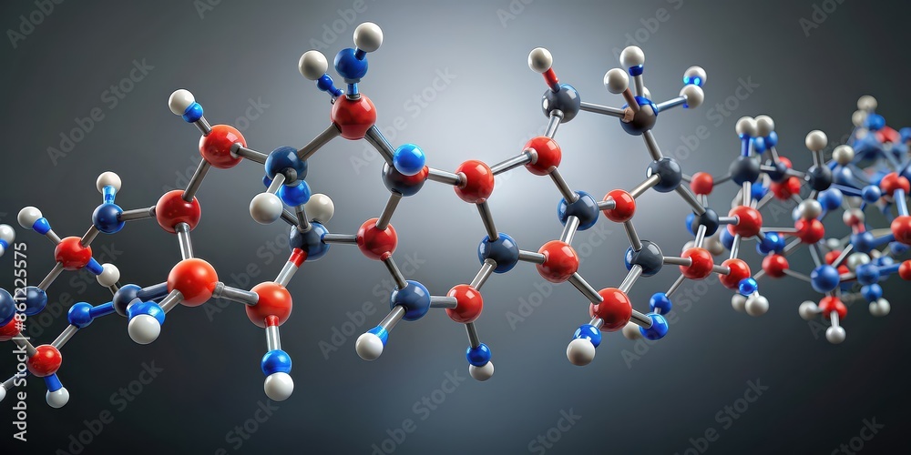 Chain of amino acids forming a protein molecule , biochemistry ...