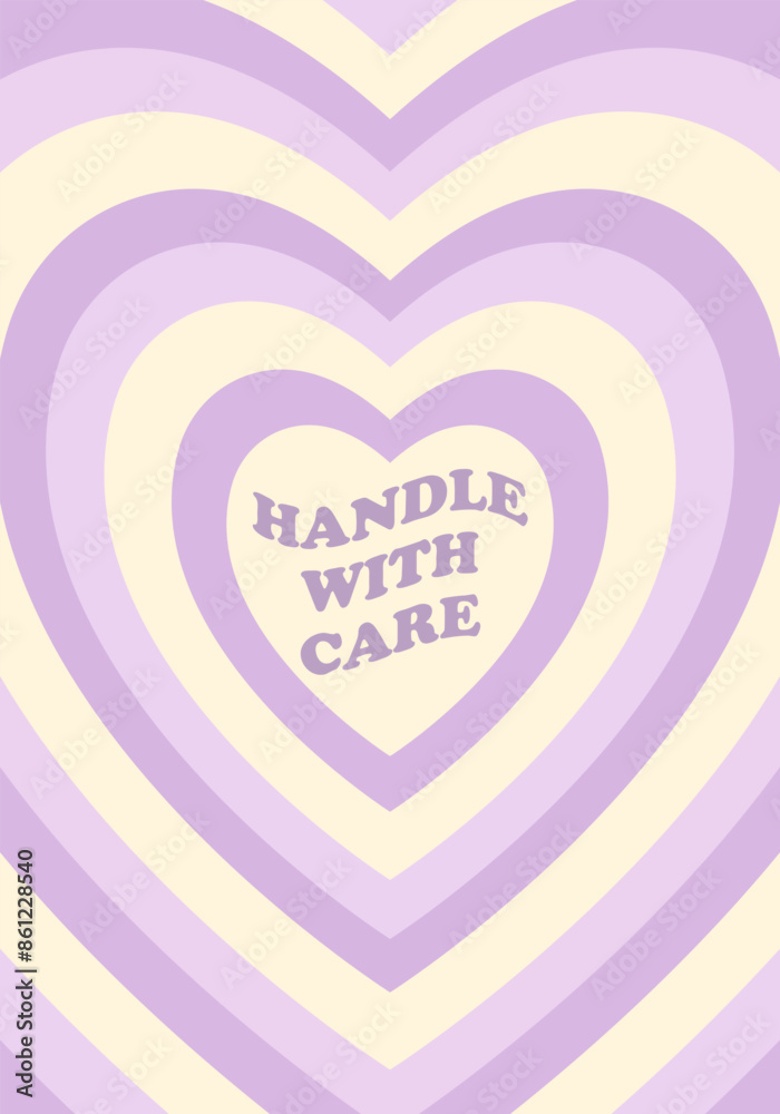 Handle with care, heart, love card Stock Vector | Adobe Stock