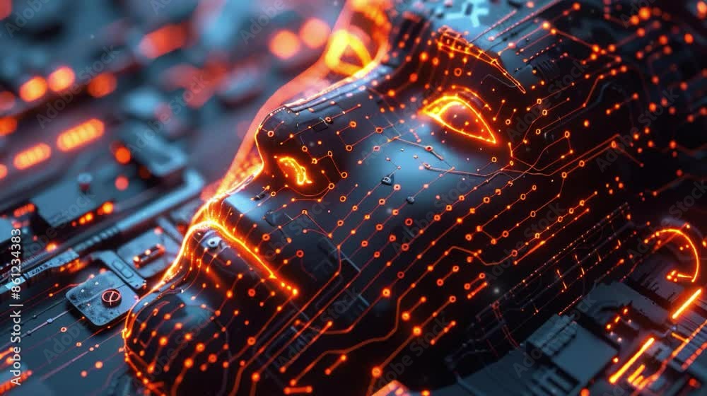 Illustration Of A Machine Learning Process Featuring Artificial Intelligence Deep Data Mining