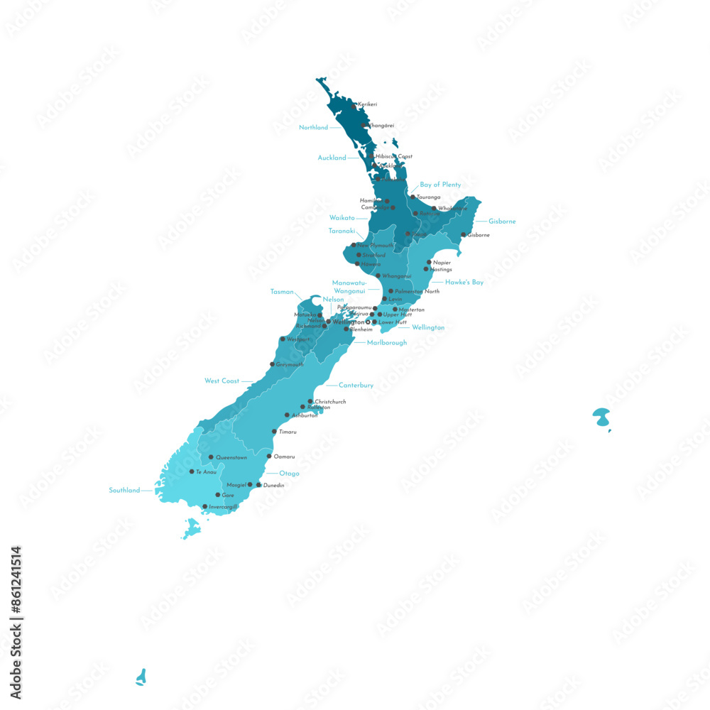 Vector modern isolated illustration. Simplified administrative map of ...