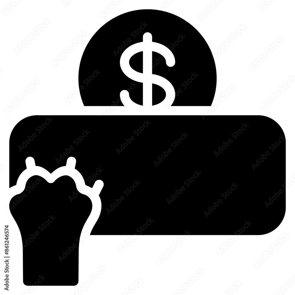 Pet donation icon with glyph style. Suitable for website design, logo ...