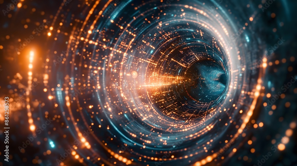 10. Generate a dynamic swirl of digital particles and circuits ...