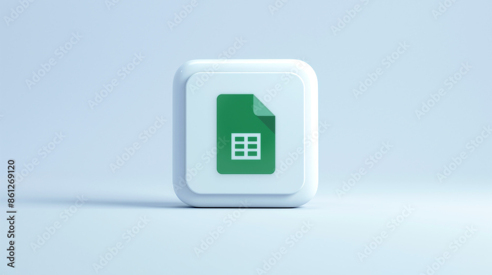 Google Sheets app 3d icon on a pale blue background Stock Illustration ...