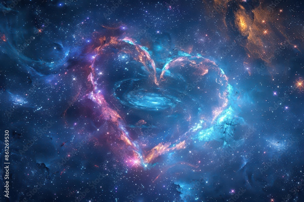 cosmic heart pulsing with ethereal energy surrounded by a swirling ...