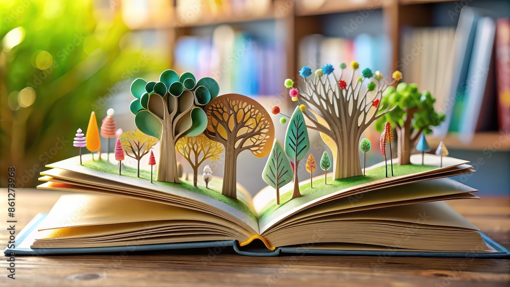 Close-up of a pop-up book coming to life on International Book Day ...