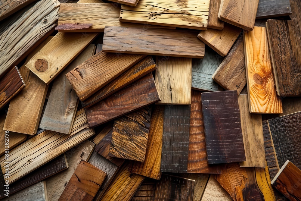 artful arrangement of diverse wood flooring samples showcasing rich ...