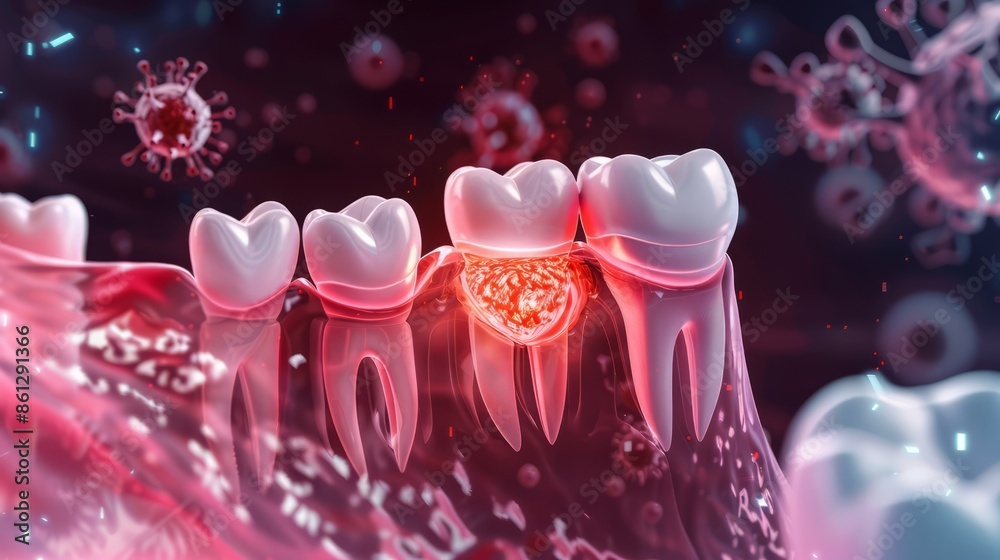 Periodontitis also called gum disease. A serious gum infection that ...