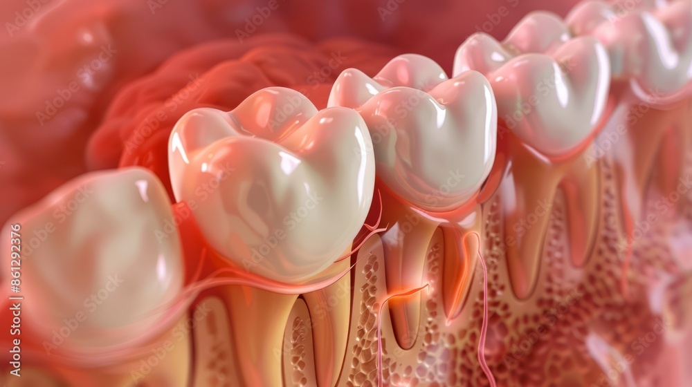 Periodontitis also called gum disease. A serious gum infection that ...