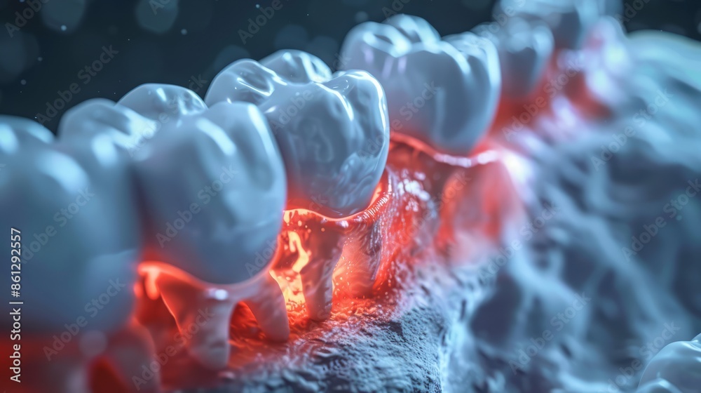 Periodontitis also called gum disease. A serious gum infection that ...