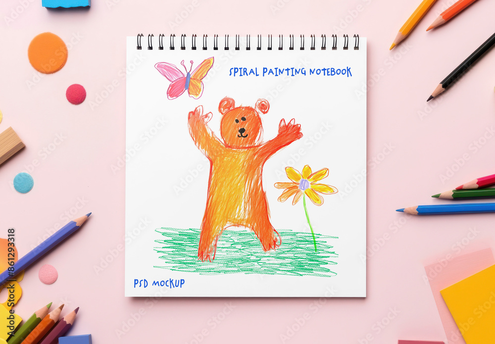 Drawing Paper Mockup With Generative AI Stock Template | Adobe Stock