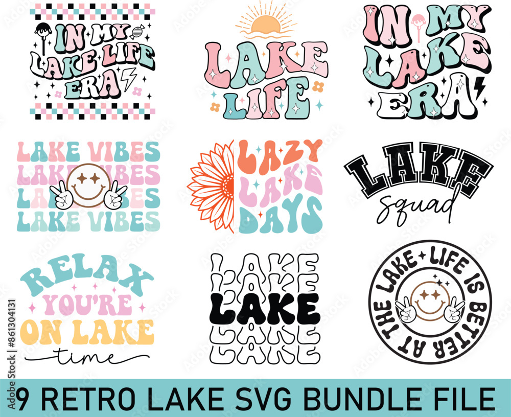 Retro Lake Svg Bundle, Lake life Svg quotes, Family svg, Camping Svg ...