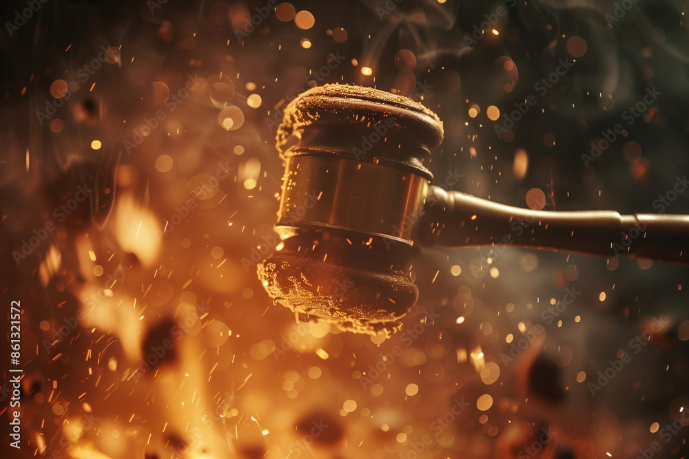 This image of The Hammer of Justice zeroes in on the gavel's impact ...