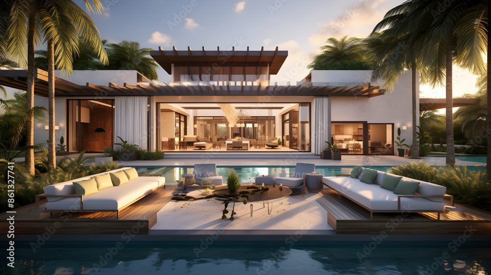 Visual Representation of an Affluent Lifestyle: Luxury Mansion, High ...