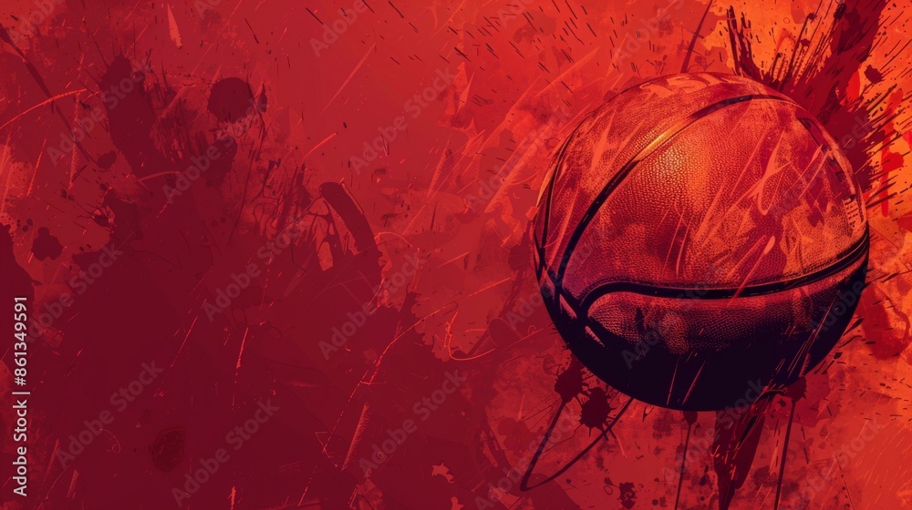 Basketball banner background with ball. Illustration generated by ai ...