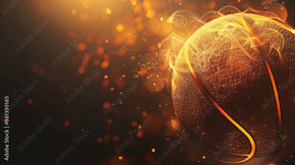 Basketball banner background with ball. Illustration generated by ai ...
