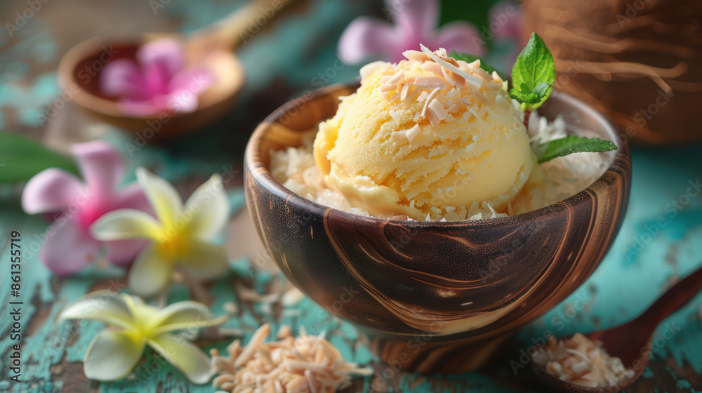 Indulge in Thai Coconut Ice Cream with Sticky Rice A Cold and Creamy ...