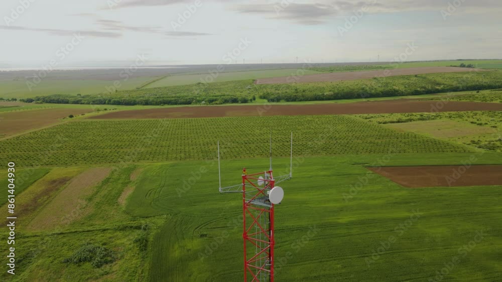 5G telecommunication tower, wireless antenna connection system of rural ...