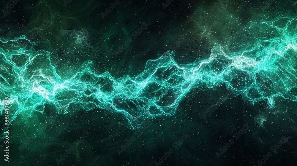 Neon green energy waving texture with glowing. Cyber, and technology ...
