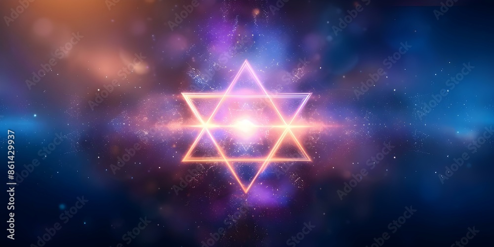 Digital artwork depicting the Star of David symbolizing Jewish heritage ...