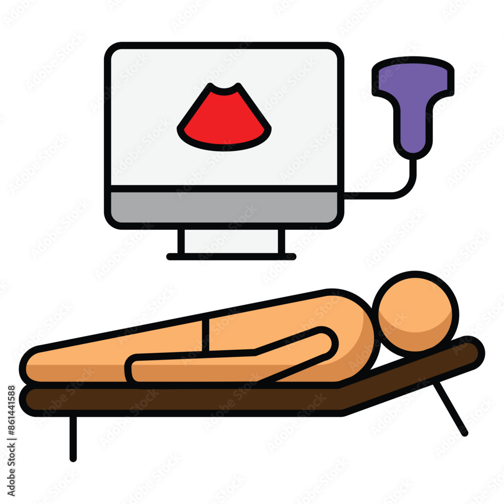 Imaging technique using sound waves to visualize internal organs. Stock ...