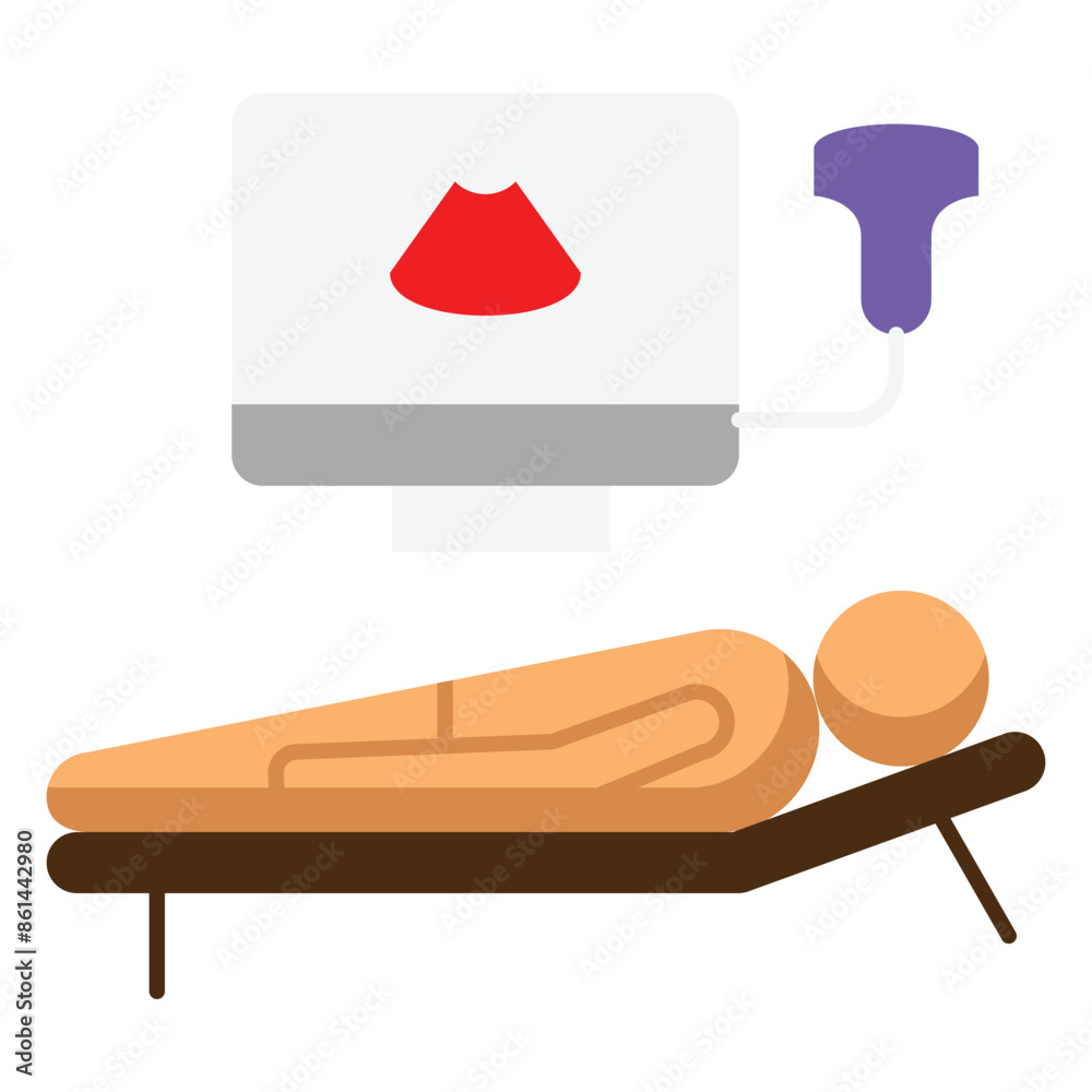 Imaging technique using sound waves to visualize internal organs. Stock ...