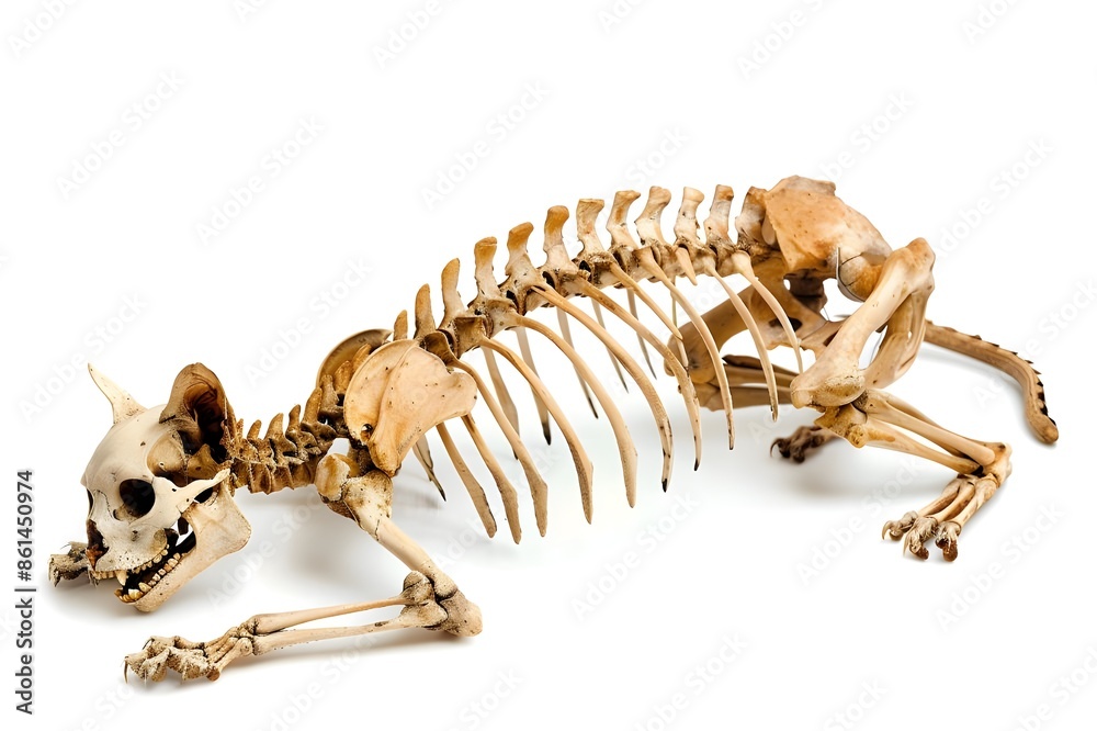 cat skeleton isolated on white background. cat skeleton png genrated by ...