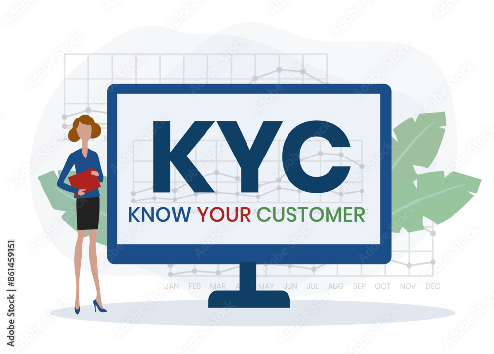 KYC - Know Your Customer acronym. business concept background. vector ...