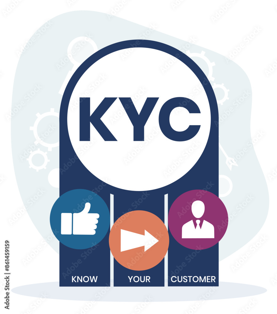 KYC - Know Your Customer acronym. business concept background. vector ...