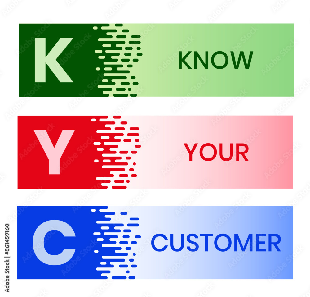 KYC - Know Your Customer acronym. business concept background. vector ...