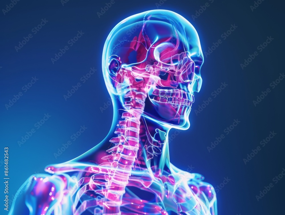 Anatomically accurate digital illustration of the skeletal and muscular ...