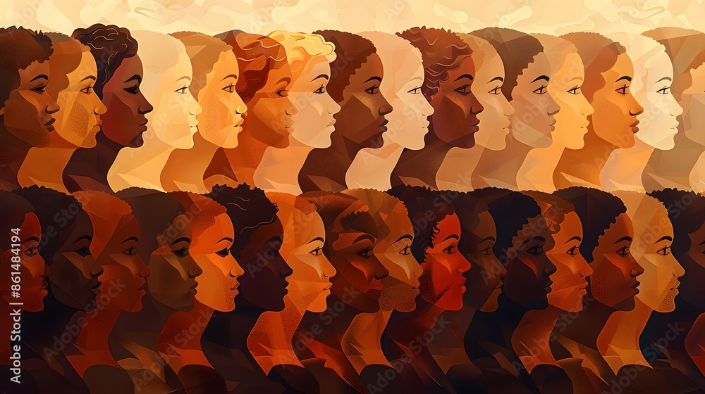 collection of silhouette profiles of human heads, each in varying ...
