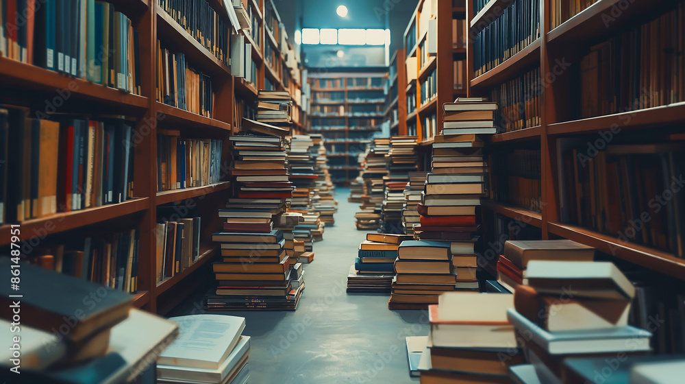 Education learning concept, Book in library with old open textbook ...