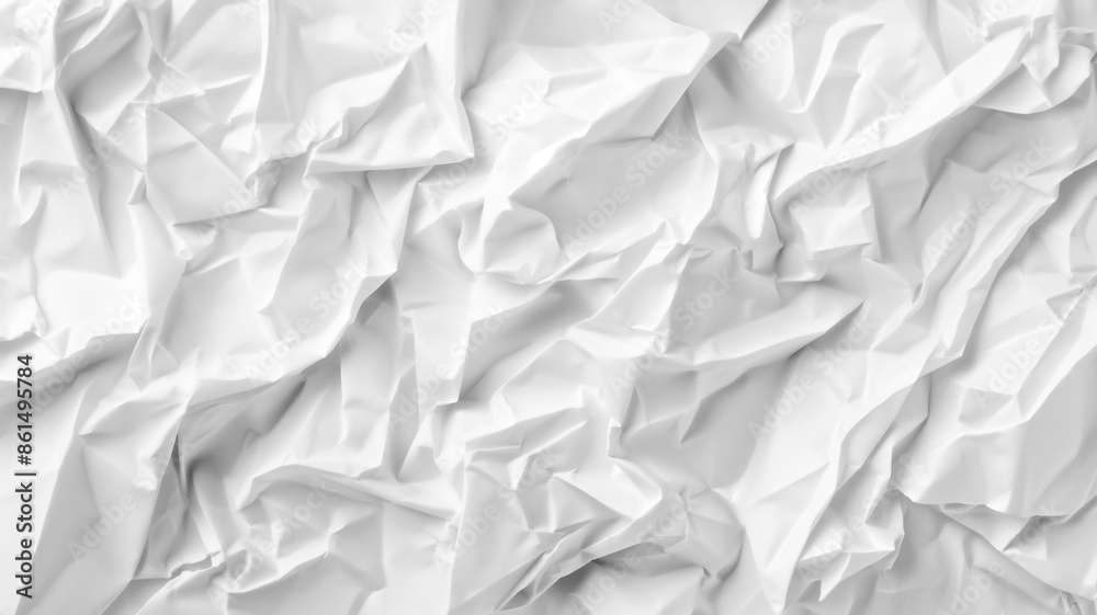 Crumpled white paper texture with light and shadow creating a complex ...