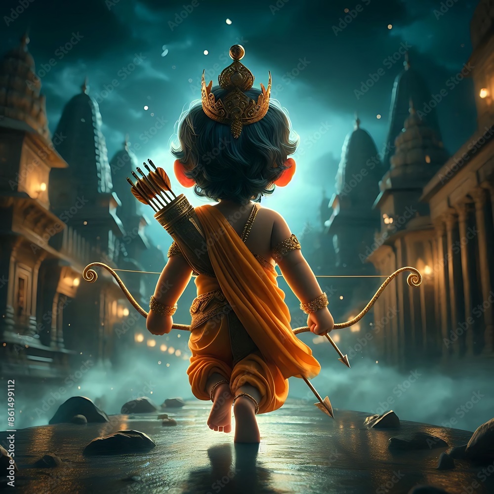 Ramanavmi, Lord Rama, Ram, Ayodhya, Cute kid Rama Stock Photo | Adobe Stock