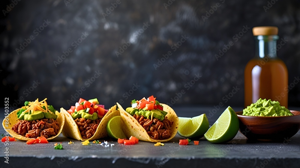 Variety of authentic tacos birria, carne asada, adobada, cabeza, and ...