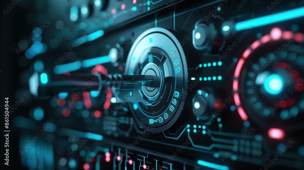 Data analysis chart, silver system monitoring interface, key icon, side ...