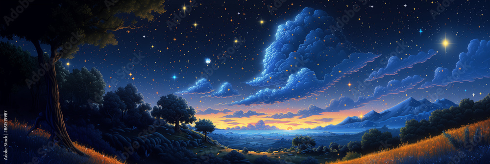 starry night sky background,pixel art,16-bit style Stock Photo | Adobe ...