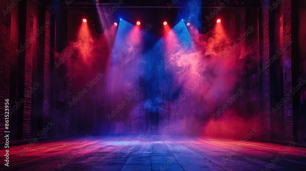 Artistic performances stage light background with spotlight illuminated ...